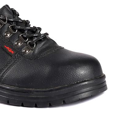 Lace Up PU Sole Embossed Cow Leather Upper Nylon Fabric Fashion Boot Safety Shoes