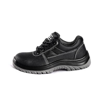 China EVA Insole PU Leather Safety Shoes Black Lace Up Leather Steel Toe Puncture Resistance for sale