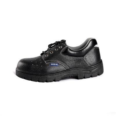 China Solução de PU Confortável Sapatos de Segurança de Marca EVA Lace Up Closure Basic Steel Toe Embossed Cow Leather Upper à venda