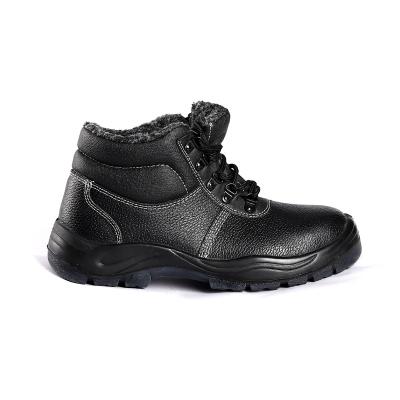 Winter Anti Smash Steel Toe Cow Leather Wool Lining Comfortable Workmans Man Safety Shoes