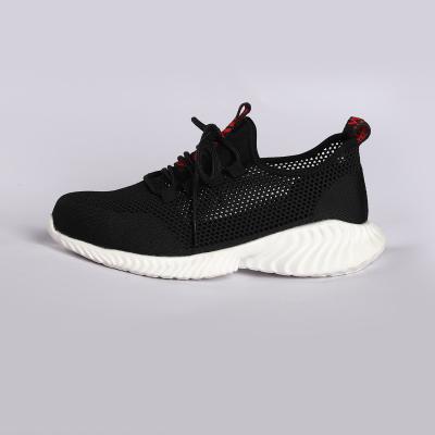 Cina Scarpe di sicurezza a maglia per mosca traspirante con orlo di sicurezza in nero e rosso in vendita