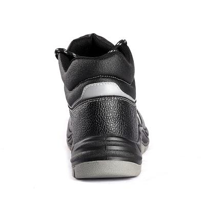 Cina OEM Fabbrica Anti Smash Steel Toe Cap PU Sole Scarpe di sicurezza con intaglio di pelle di mucca stivali di lavoro superiore in vendita