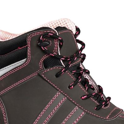 Cina Scarpe di sicurezza Shengjie di tessuto di nylon Gusset di pelle vera superiore per sport e ricreazione Scarpe da lavoro rosa in vendita