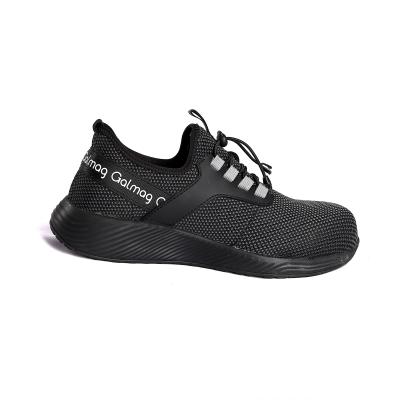 China Sapatos de segurança de borracha de tecido de nylon de tricô de língua de borracha com pálpebras metálicas à venda