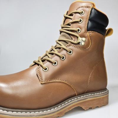 Cina Pelle a grano pieno di lunghezza standard pizzo Goodyear Scarpe resistenti al pericolo di scossa elettrica suola esterna in gomma resistente agli urti in vendita