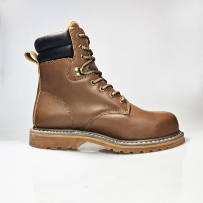 Cina Pelle a grano pieno di lunghezza standard pizzo Goodyear Scarpe resistenti al pericolo di scossa elettrica suola esterna in gomma resistente agli urti in vendita
