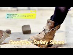 PU-zool van staal toe Goodyear veiligheidsschoenen lederen stof boven Unisex Comfort veiligheidsschoenen voor mannen