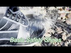 Steel Toe Work Footwear PU Sole Embossed Cow Leather Mesh Upper Leatest Safety Shoes