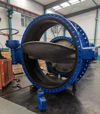 China Large Diameter BS EN593 Double Flanged Butterfly Valve Underground Captop for sale