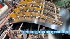 Fully automatic tinplate cutting production line