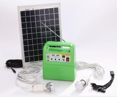 China 10W portable solar power lighting kits, with radio and MP3 function , mini 10W solar home system for sale