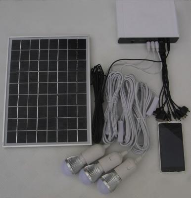 China portable  solar power system Lighting Africa free power to load with LED DC bulbs and USB mobile charging for sale