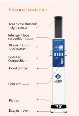 China Height Body Fat Coin Operated Weighing Scales 15W	RS232 WIFI Configured à venda