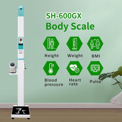 China Hospital Coin Operated Weighing Scale Height Machine Measure Blood Pressure for sale