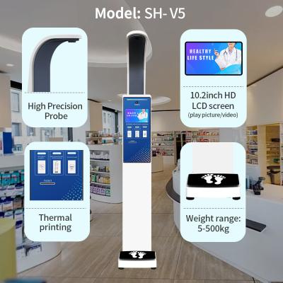 China Escala digital médica 500 kg Máquina de medição de peso e altura em pé com impressora à venda