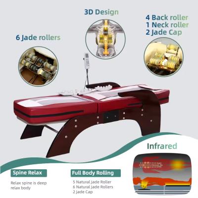 China New Arrival Nugar Best Infrared Jade Stone Heating Therapy Spa Beauty Thermal Massage Bed Manufacturer for sale