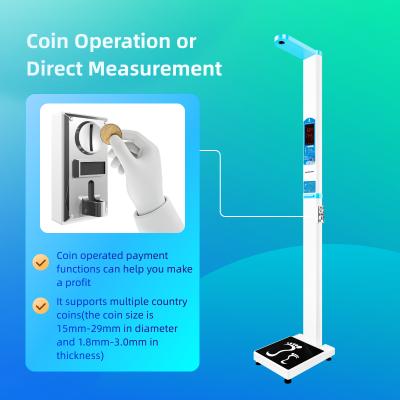 China Coin-Operated Coin Operated Weight Scale Smart Height Weight Scale LED Display OEM Customizable Medical Scale for sale