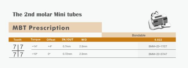 Quality 0.022" Stainless Steel Orthodontic Buccal Tubes 2nd Molar ROTH / MBT for sale
