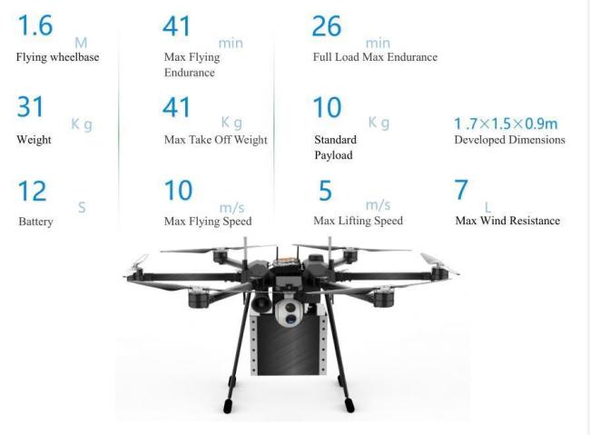 Industrial Drone 10L Spraying Pesticides Frame Motor Parts with Propeller Spray Pump Misting Nozzle