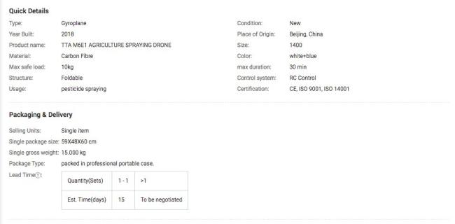 High Quality Agriculture Uav Sprayer 6-Axis Agricultural Spraying Drone Industrial with X6 Power System