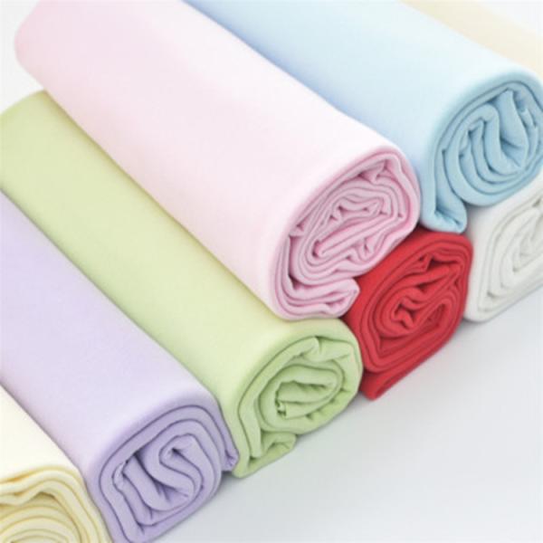 Quality 100% Cotton Jersey Weft Knitted Plain Textile Fabric for Underwear Bra Sportswear Garment for sale