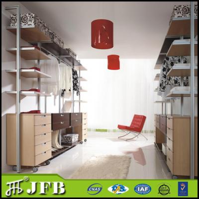 China customized size furniture bedroom wooden wardrobe design wardrobe fittings walk in closet for sale