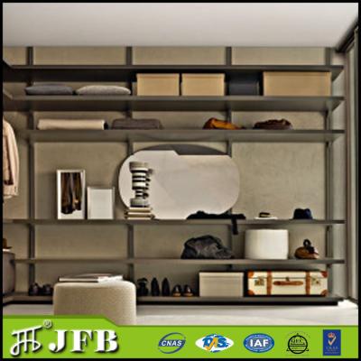China Hot sale standard size modern stanchions shelving aluminum pole systemwardrobe MDF board as shelf and drawer cabinet for sale