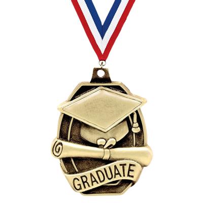 China Souvenir Gifts 3D Manufacturing Gold Horor Bachelor Hat Crown Award College Graduated Medal Graduate Medal Custom Medal Graduation Medal for sale