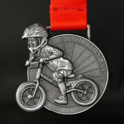 China Custom Medal Bicycle Metal Souvenir Gifts Promotion Manuafacture 3D Enamel Competition Reward Medal For Kids Custom Cycling Medal for sale