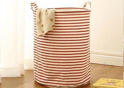 China Puting portable Laundry basket storage bag box bathroom hamper bin customized colors stripe Green blue Cotton Linen for sale