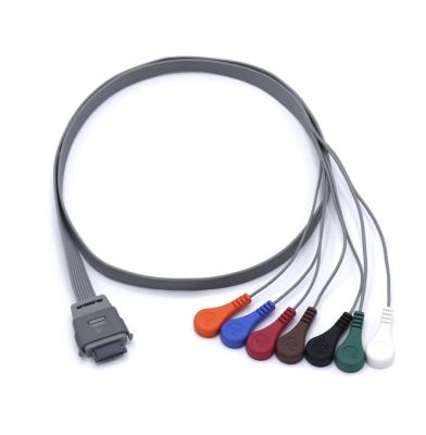 China Stainless Steel Connector Holter Cable 1.5 Meters 5 Leads For Hospital Equipment for sale
