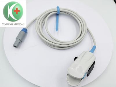 China 40 Degree Reusable Adult Finger Clip Spo2 Sensor 6Pin Compatible Mindray for sale
