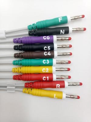 China TPU 10 Lead ECG EKG Cable Banana IEC Compatible Half Cale for sale