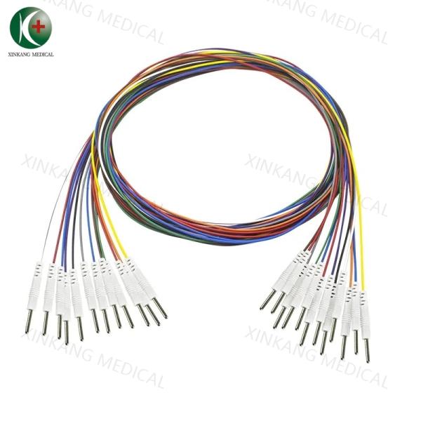 Quality Red PVC Disposable ECG Cable Dia 4Mm Lead Connector For Ecg Monitoring for sale