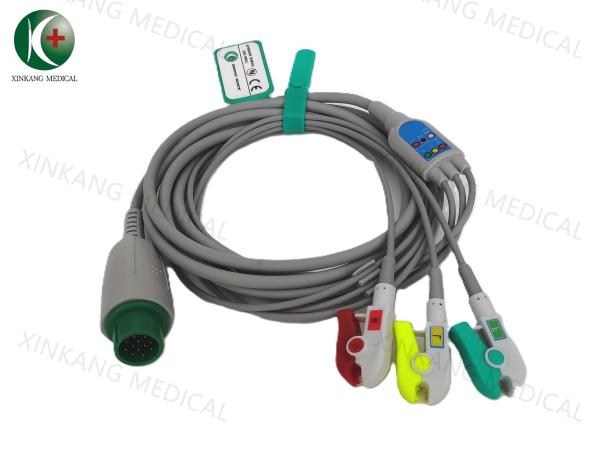 Quality CE 3.0/4.0 Needle ECG Electrode Cable With Gel / Aggressive Gel Adhesive for sale
