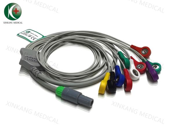 Quality 1.5 Meters ECG EKG Cable in White Essential for Accurate Heart Diagnostics for sale