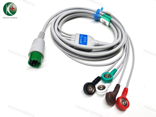 Quality 1.5 Meters ECG EKG Cable in White Essential for Accurate Heart Diagnostics for sale