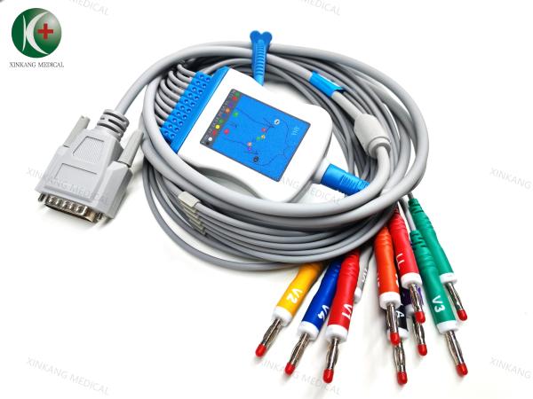 Quality Banana Plug Connector EKG Cable White 1Meter for Leadwire Connection for sale
