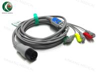 China Compatible AAMI ECG cable 6pin 3leads Clip IEC for sale