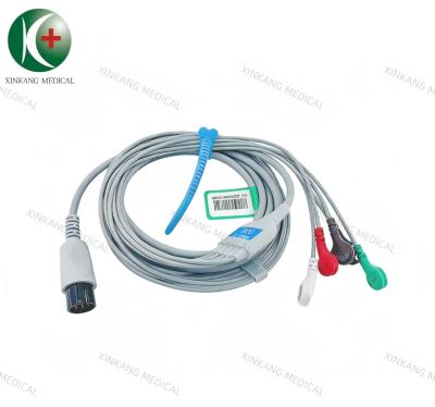 China Compatible AAMI 6 Pin  ECG Cable 5 Leads Snap Type AHA for sale