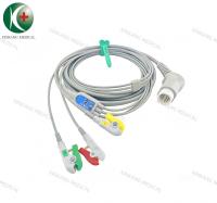 China Compatible HP 12 Pin  ECG Cable 3 Leads Snap Type IEC for sale