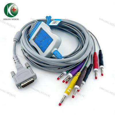 China Compatible HP 15 Pin 10-Lead EKG Cable banana Type IEC for sale