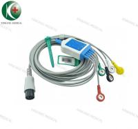 China Compatible AAMI 6 Pin  ECG Cable 5 Leads Snap Type IEC for sale