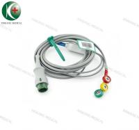 China Compatible Mindray 12 Pin  ECG Cable 3 Leads Snap Type IEC for sale