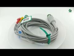 compatible aami 6 pin  ecg cable 5 leads snap type iec