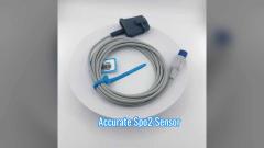 Watch:Compatible HP 8 Pin Direct Spo2 Sensor Adult Finger Soft 2.8M