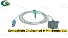 Watch:Compatible Choicemed 6 Pin Single Cut Direct Spo2 Sensor Adult Finger Soft 2.8M