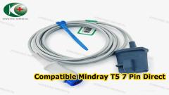 Watch:Compatible Mindray T5 7 Pin Direct Spo2 Sensor Adult Finger Soft 2.8M