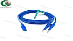 Watch:Grounding Pad Cable double 4.0 banana plug with a single pin 3M