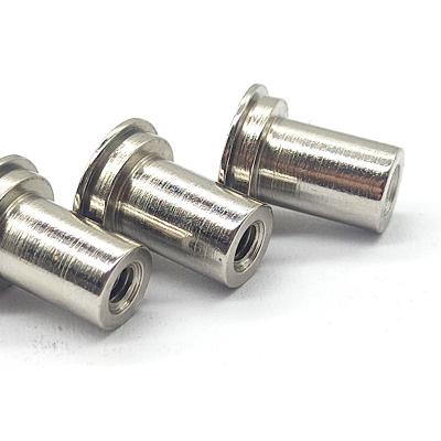 China High Precision Hollow CNC Turning Parts Flat Head Rivet Nut Anodized Surface for sale
